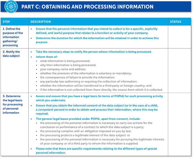 Cliffe Dekker Hofmeyr - POPIA compliance checklist